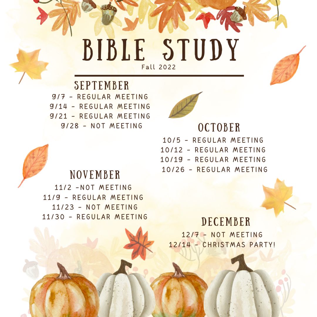 Bible Study Fall 22 Schedule (Instagram Post (Square)) | First Baptist ...